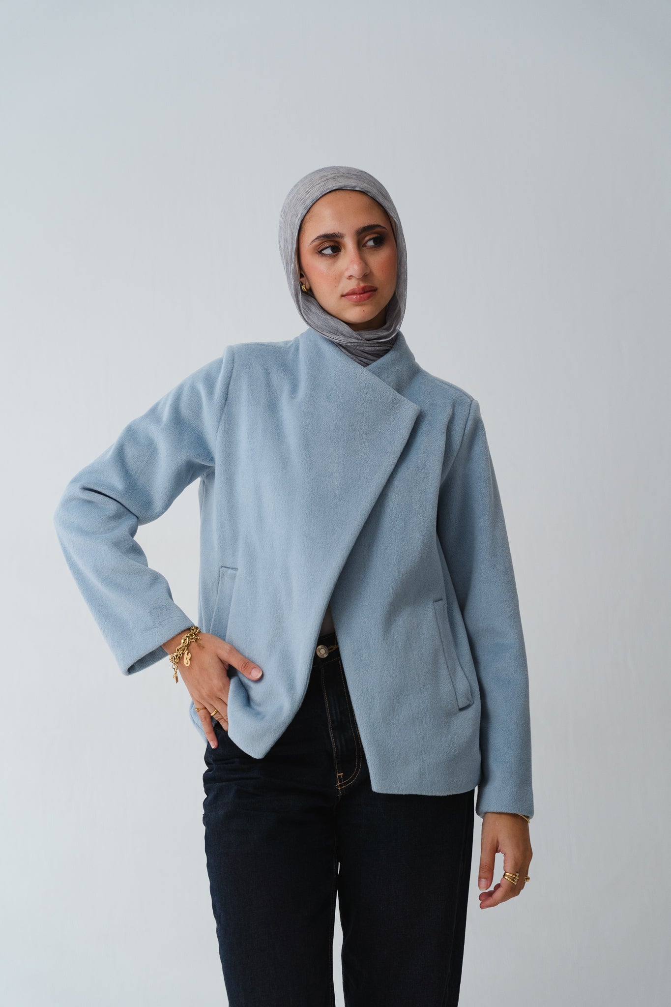 Overlap Aura Baby blue Jacket – Elan